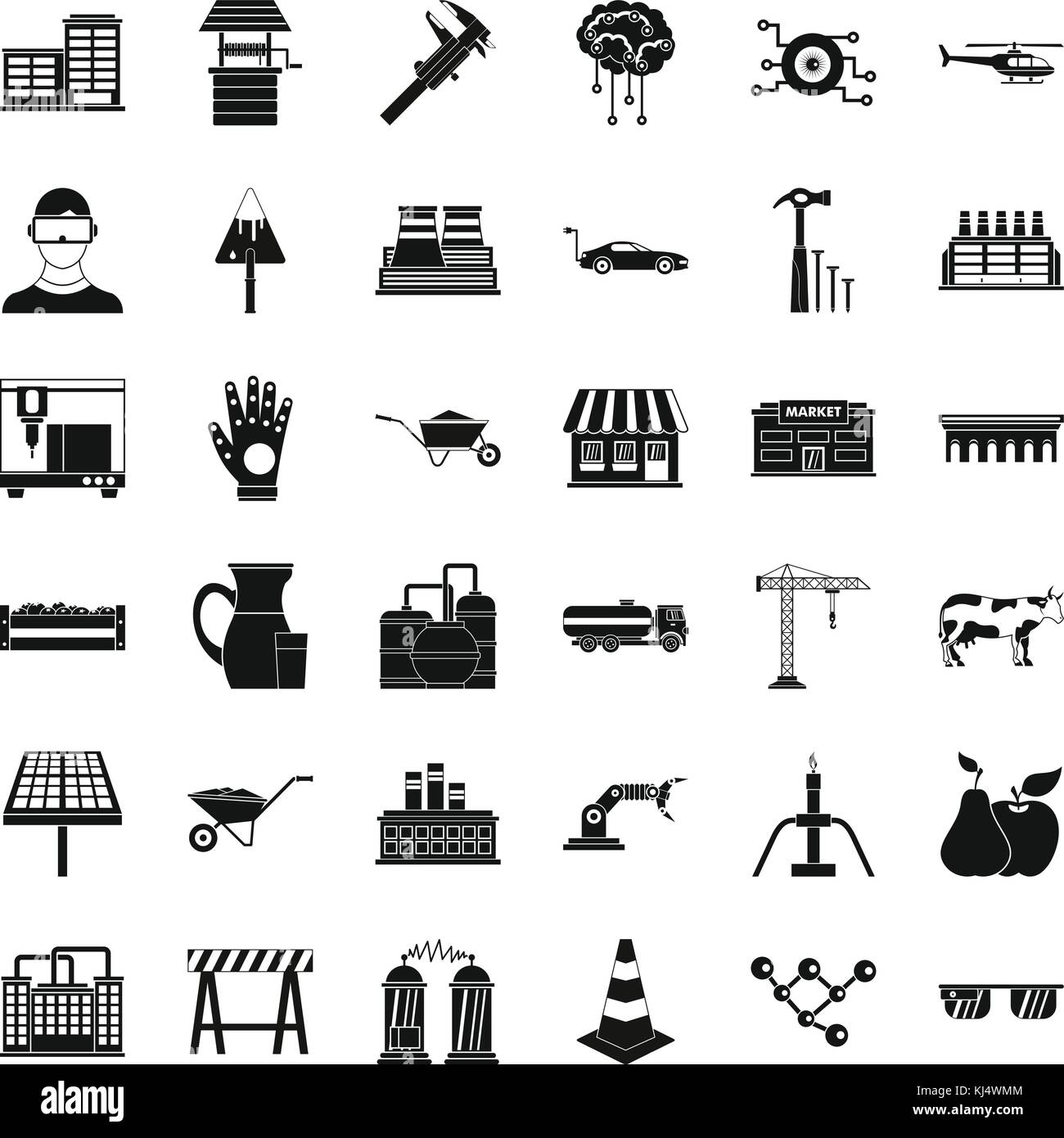 Industry icons set, simple style Stock Vector Image & Art - Alamy