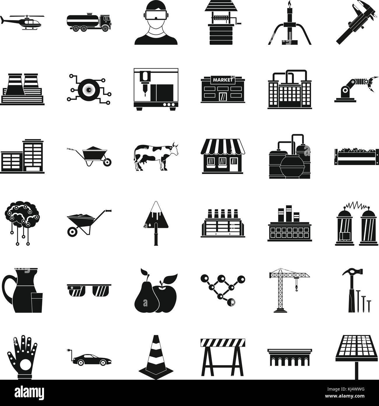 Building icons set, simple style Stock Vector Image & Art - Alamy