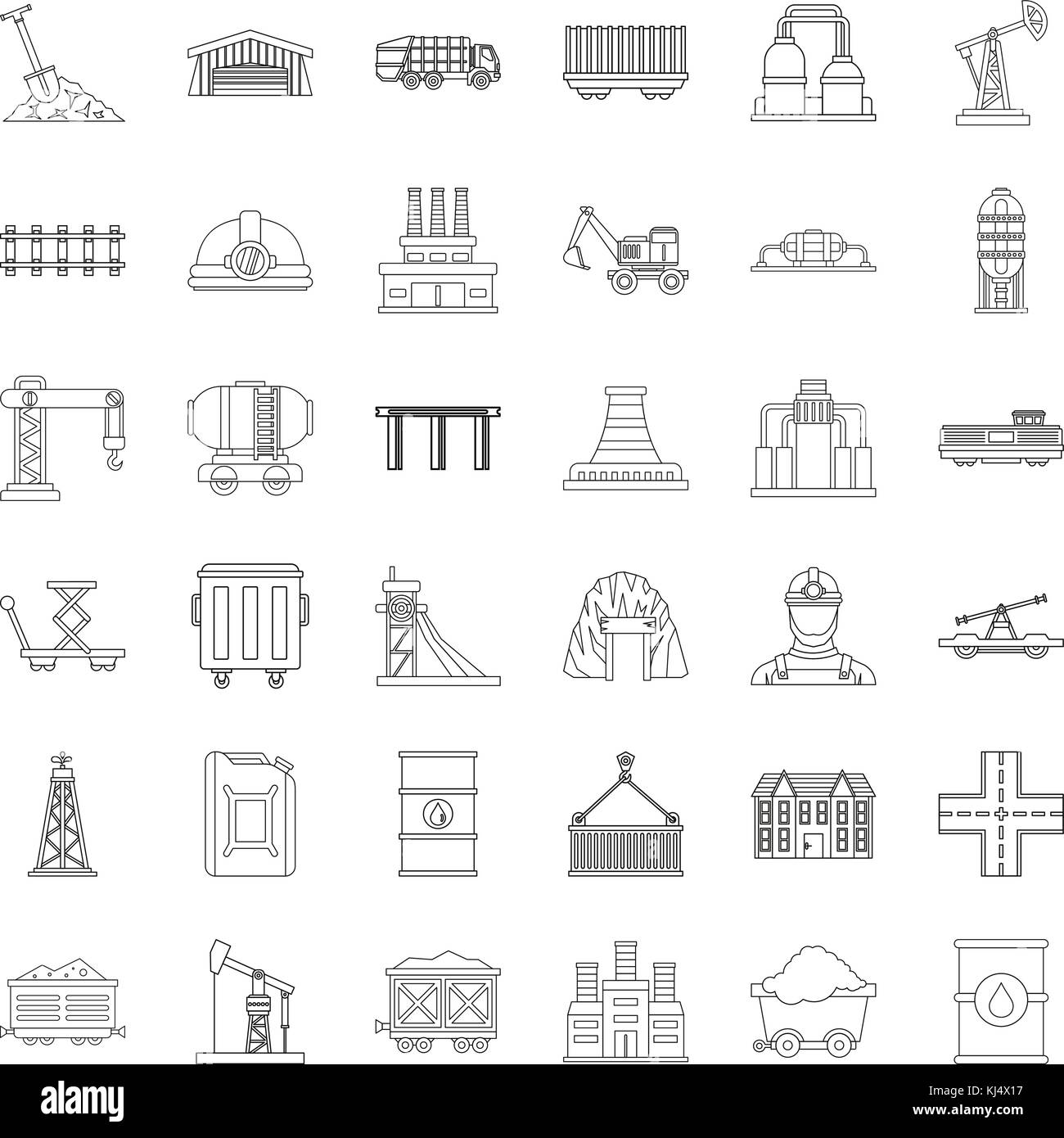 Industry icons set, outline style Stock Vector Image & Art - Alamy