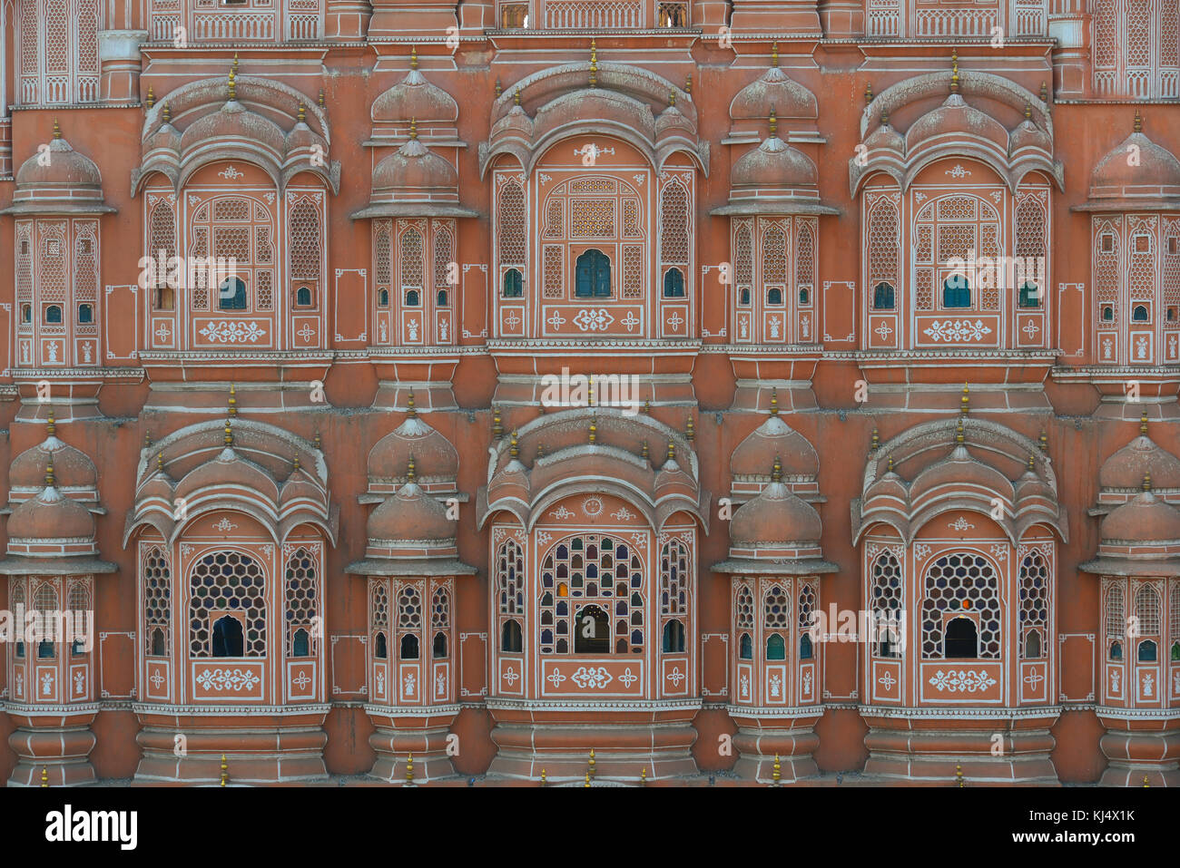 Close-up of Hawa Mahal in Jaipur, India. Hawa Mahal is constructed of ...