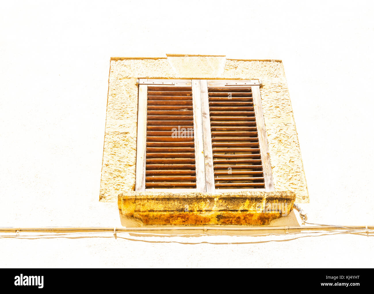 window shutters on an old european style building, architectural ...