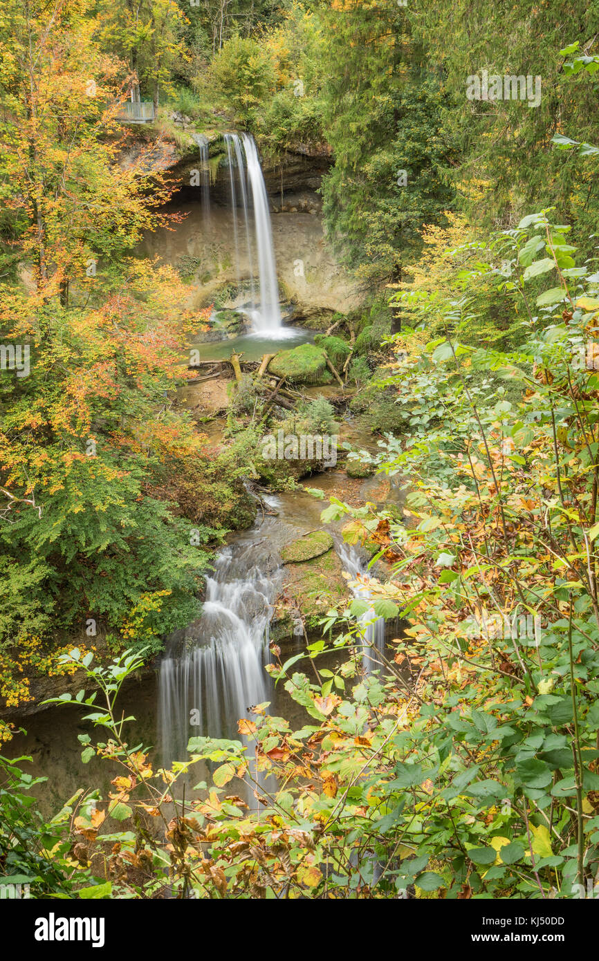 The two stages of the Scheidegger waterfall seen while peeking through ...