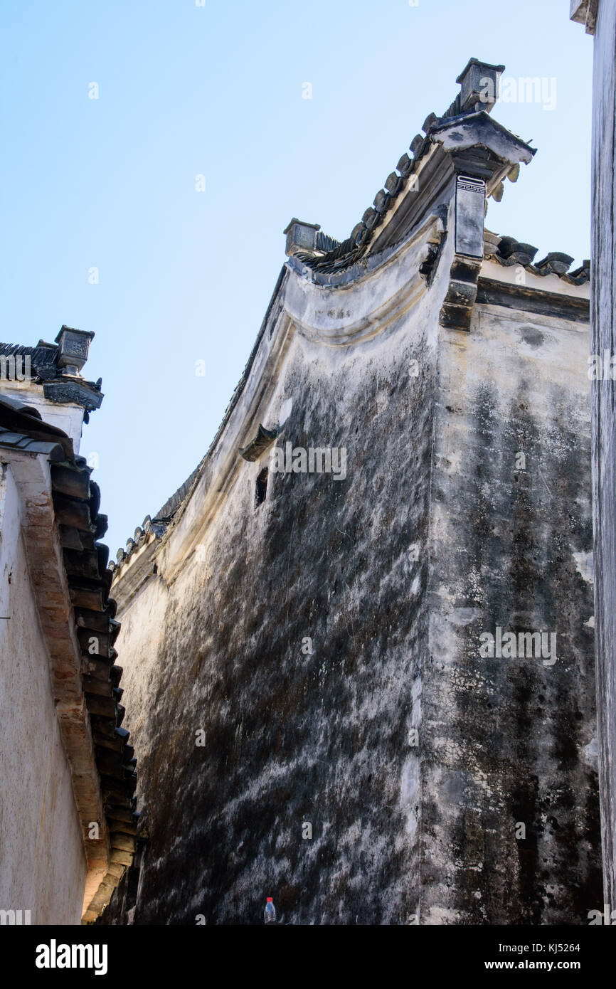 Ancient walls with blue sky at Chengkan ancient town in China Stock ...