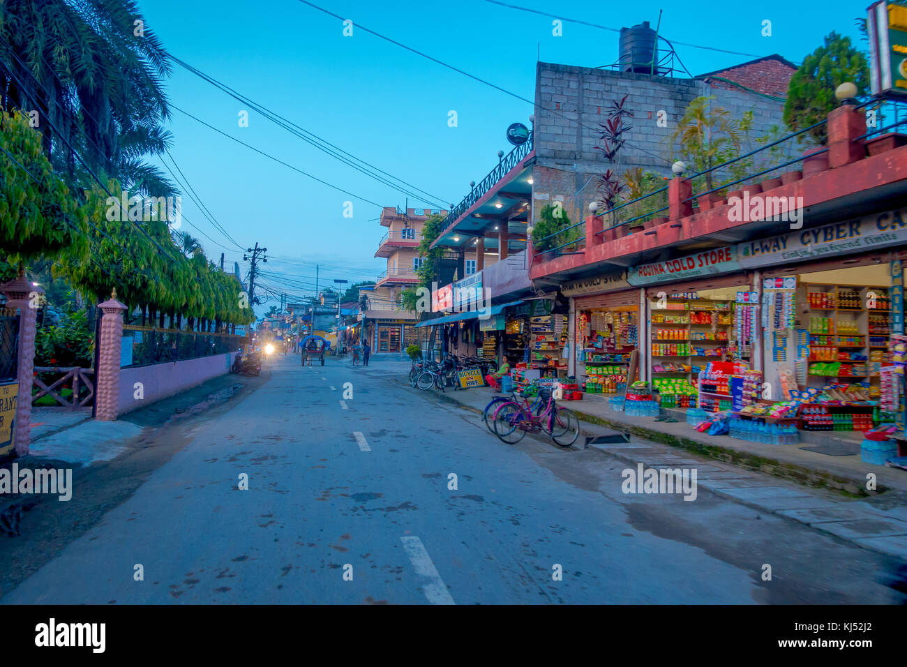 CHITWAN, NEPAL - NOVEMBER 03, 2017: Close up of a store market with ...