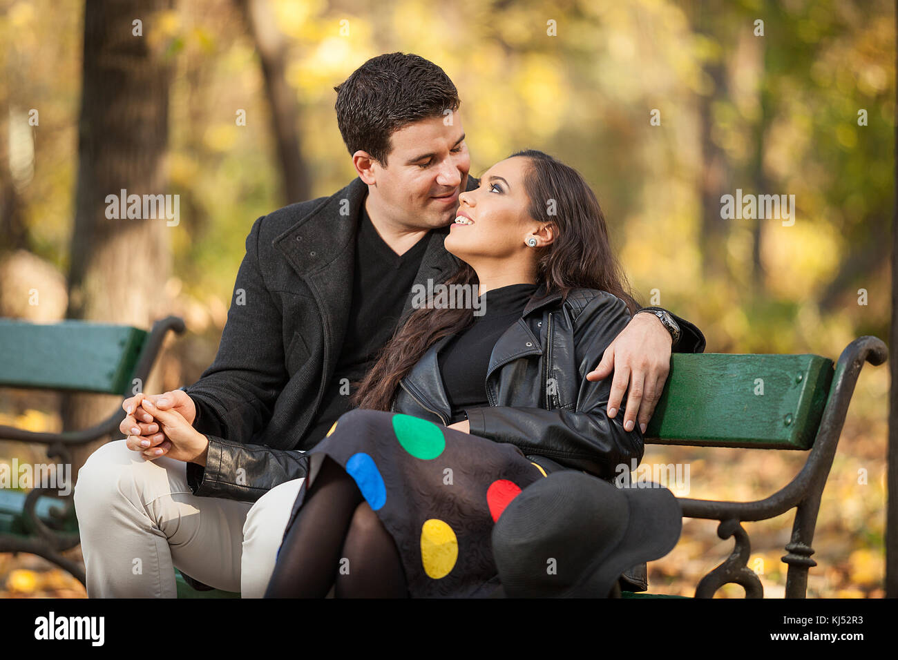 Beautiful gourgeous couple in park Stock Photo - Alamy