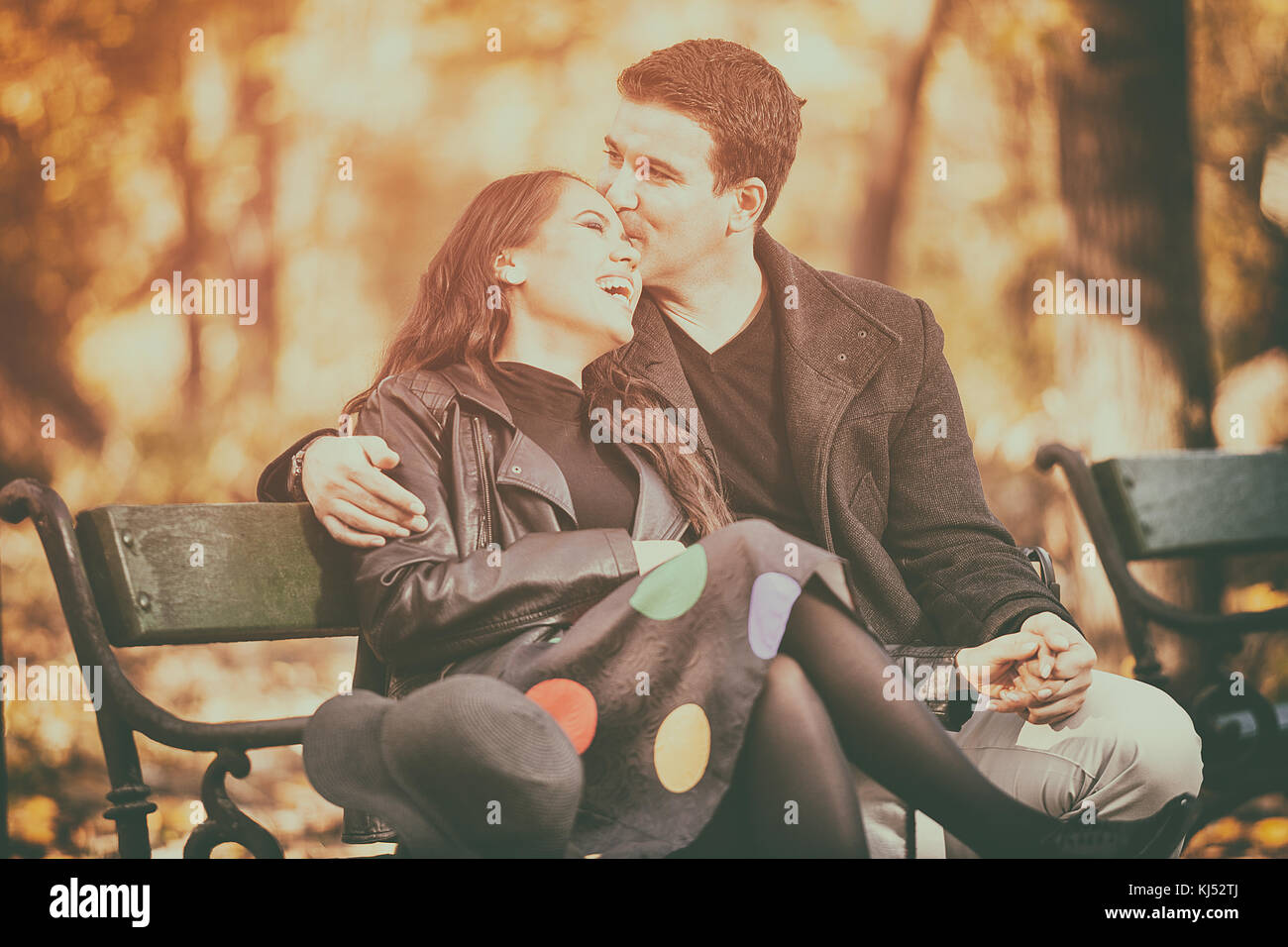 Beautiful gourgeous couple in park Stock Photo - Alamy