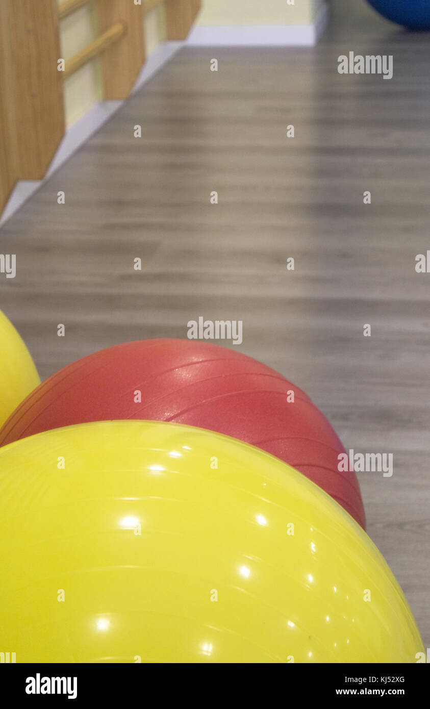 Colored balls for gymnastics and pilates classes Stock Photo - Alamy