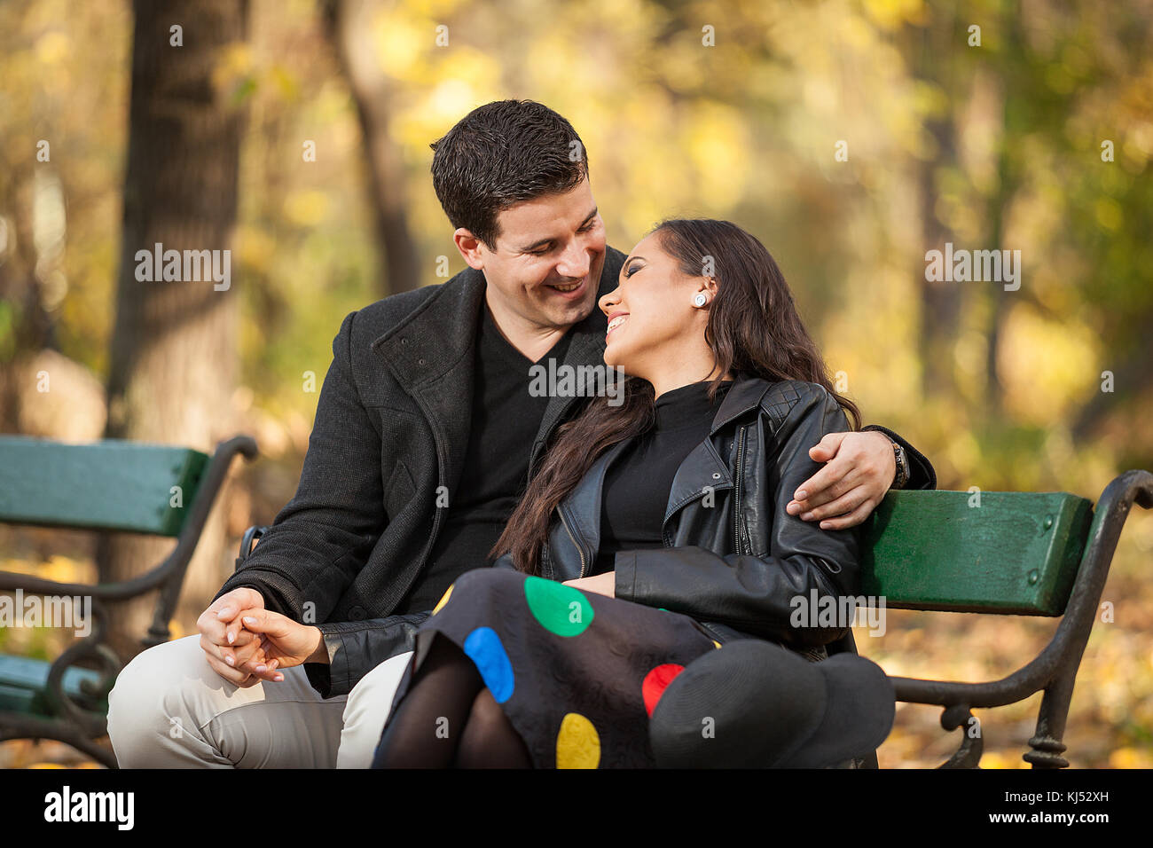 Beautiful gourgeous couple in park Stock Photo - Alamy