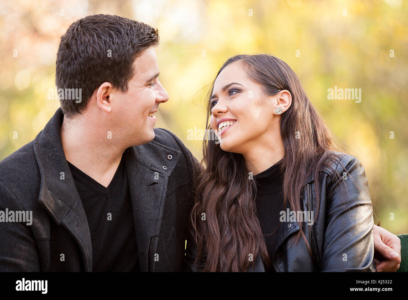 Beautiful gourgeous couple in park Stock Photo - Alamy