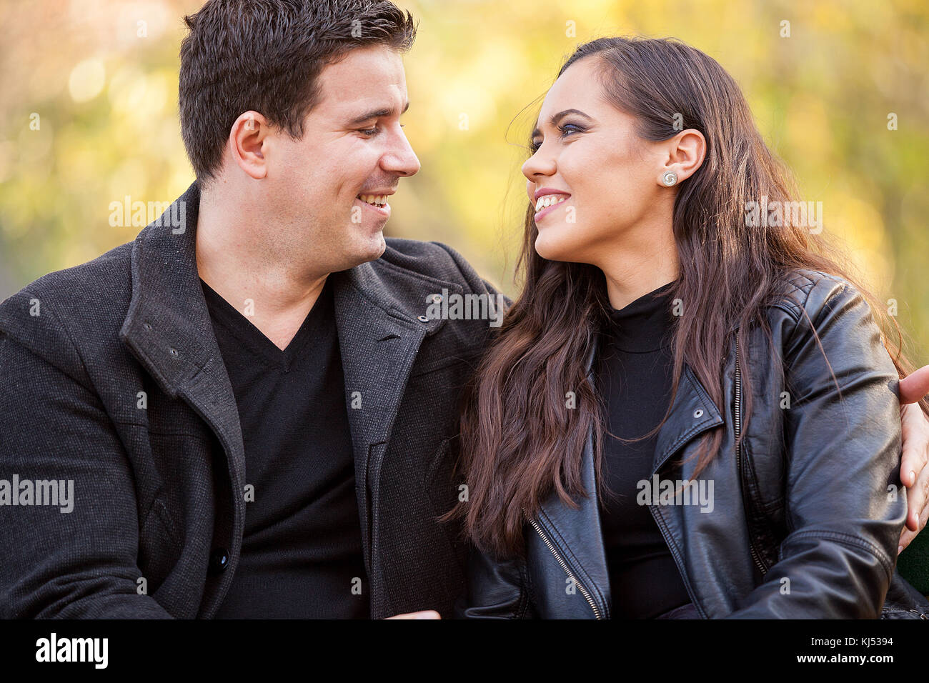 Beautiful gourgeous couple in park Stock Photo - Alamy
