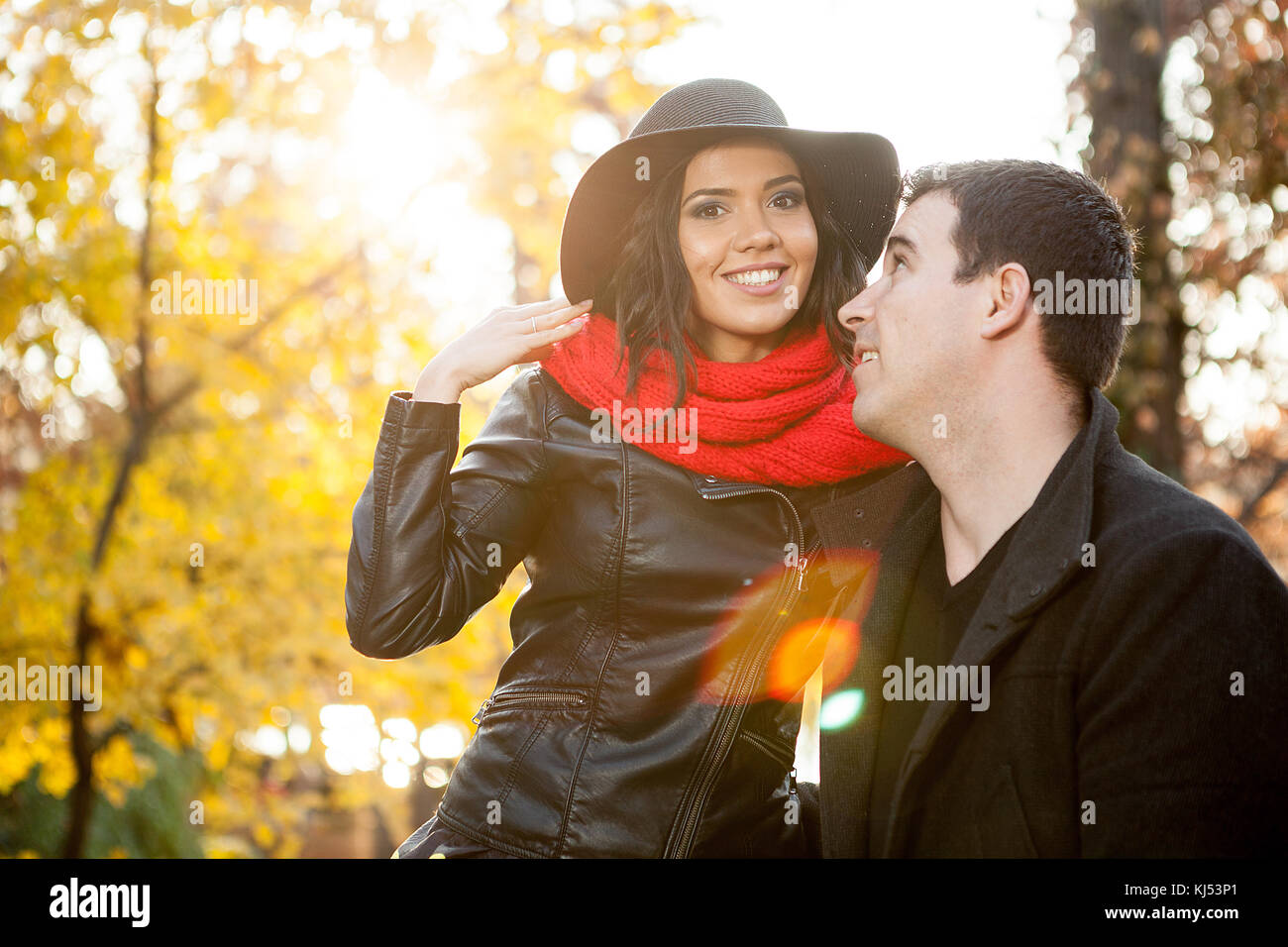 Beautiful gourgeous couple in park Stock Photo - Alamy