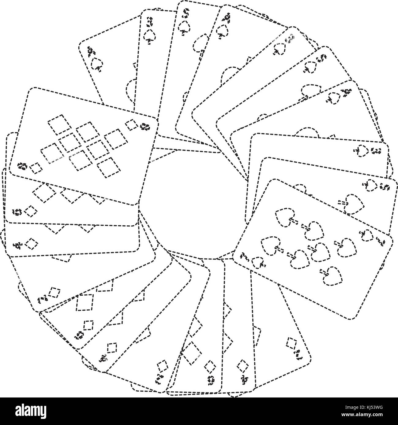 spades diamonds suits french playing cards in circle icon icon i Stock ...