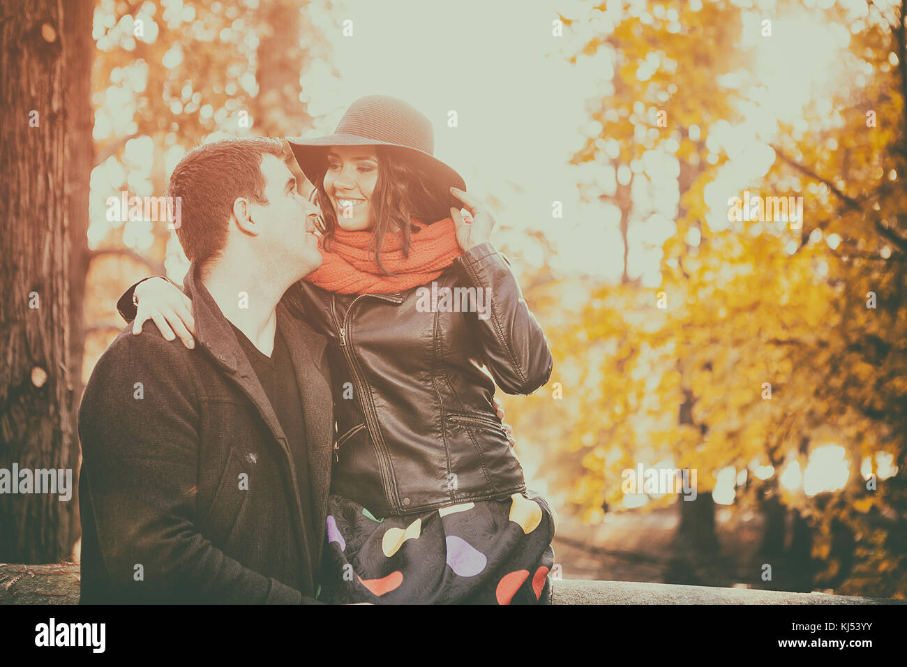 Beautiful gourgeous couple in park Stock Photo - Alamy