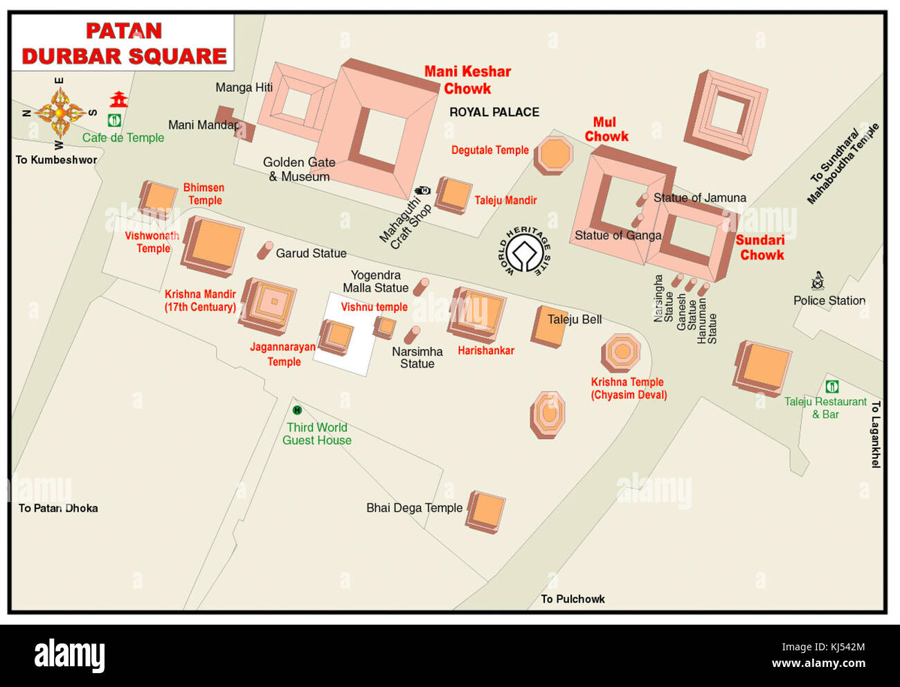 Map of Patan Durbar Square Stock Photo - Alamy