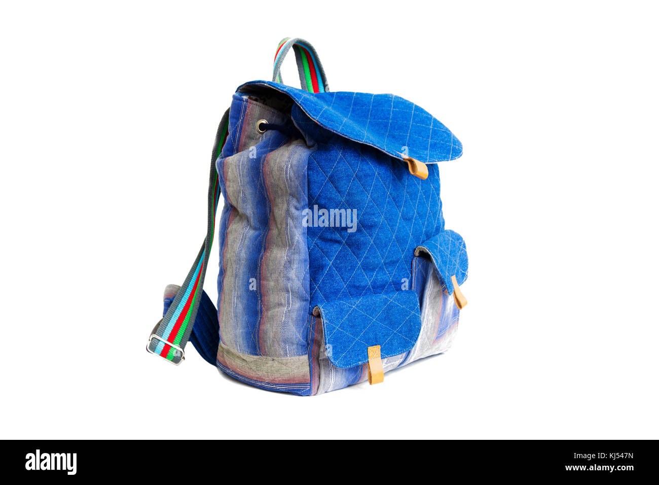Blue school backpack isolated on white background Stock Photo - Alamy