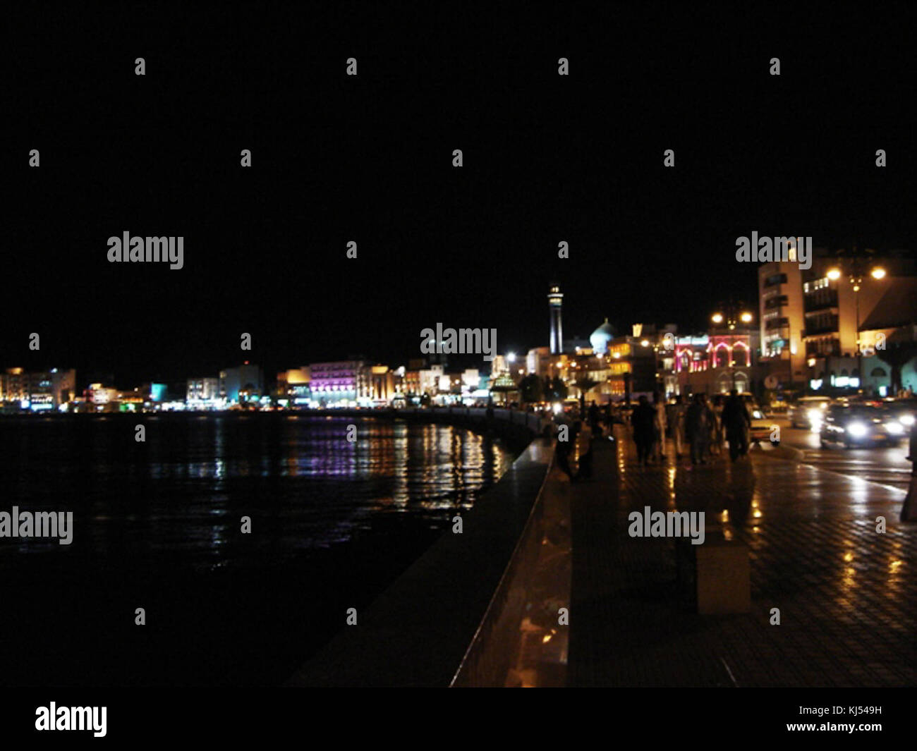 Corniche Mucat at night Stock Photo - Alamy