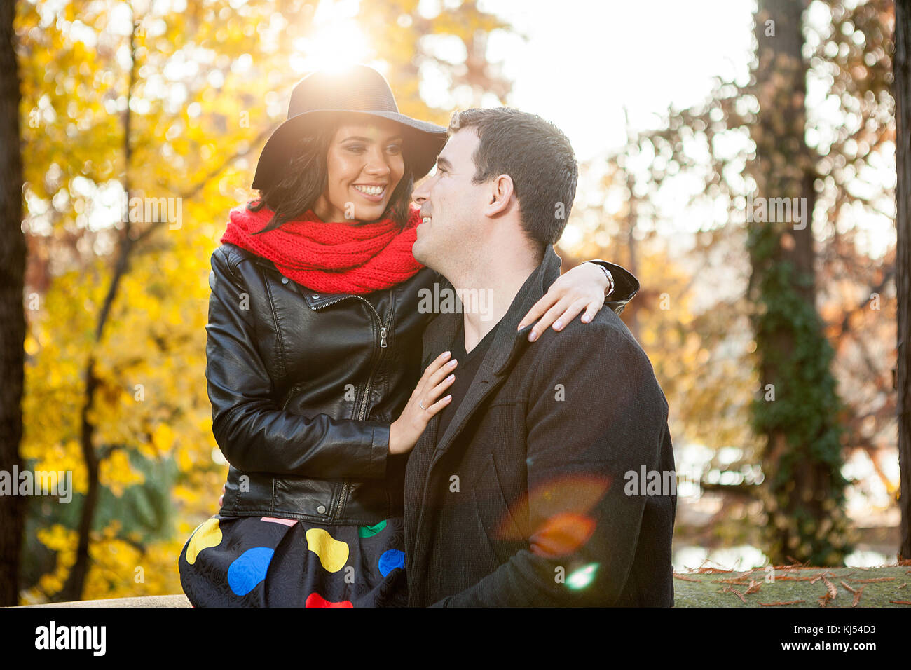 Beautiful gourgeous couple in park Stock Photo - Alamy