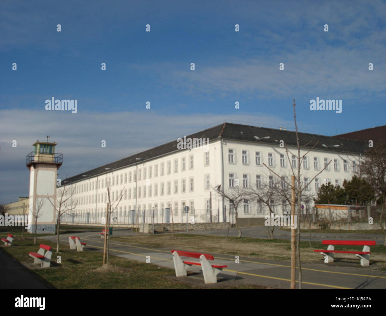 A historical view of a town prison, showing its design and structure ...