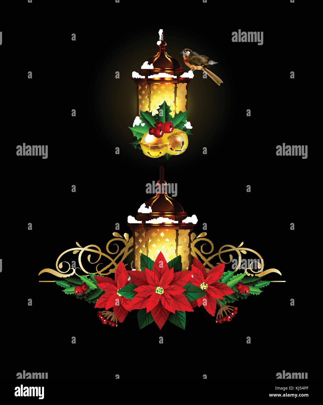 Christmas decoration with street light Stock Vector Image & Art - Alamy