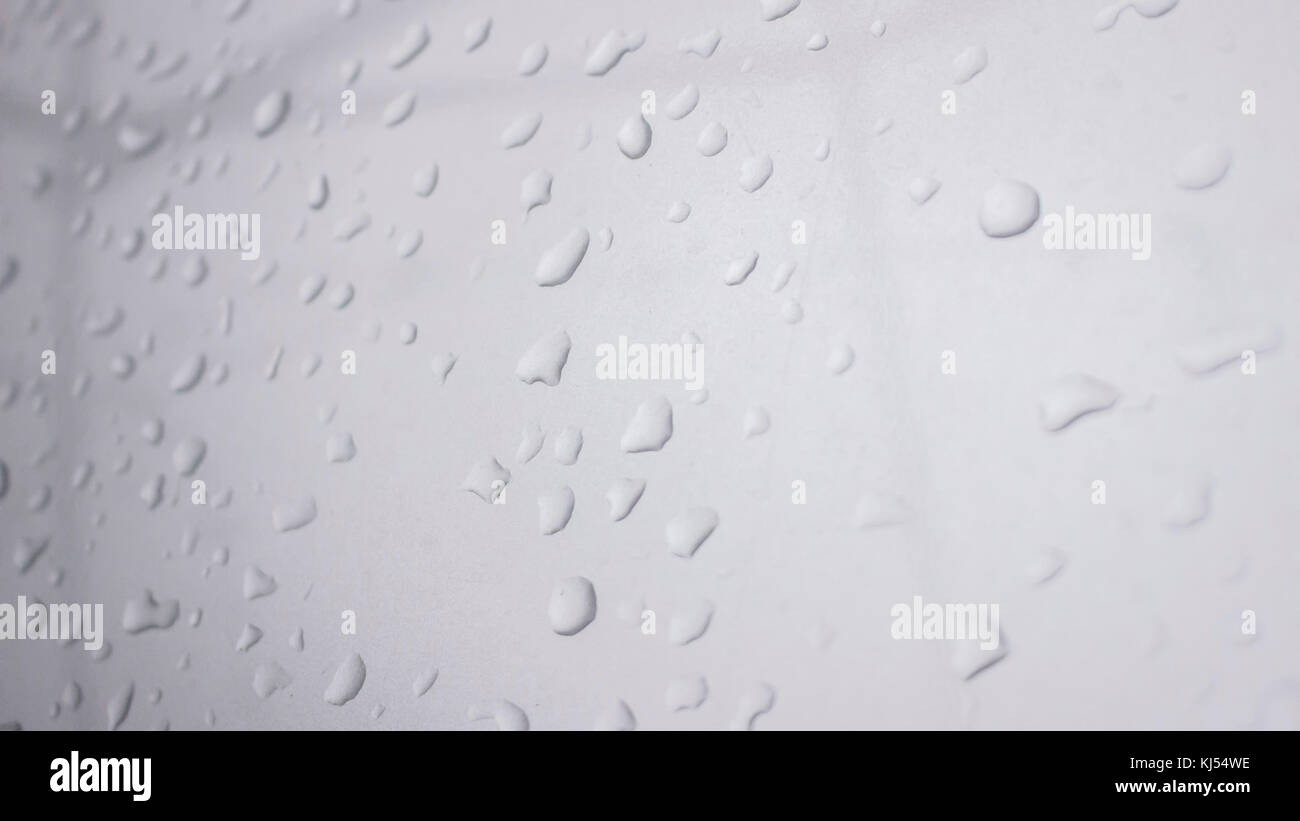 Water drops on white background scene Stock Photo - Alamy