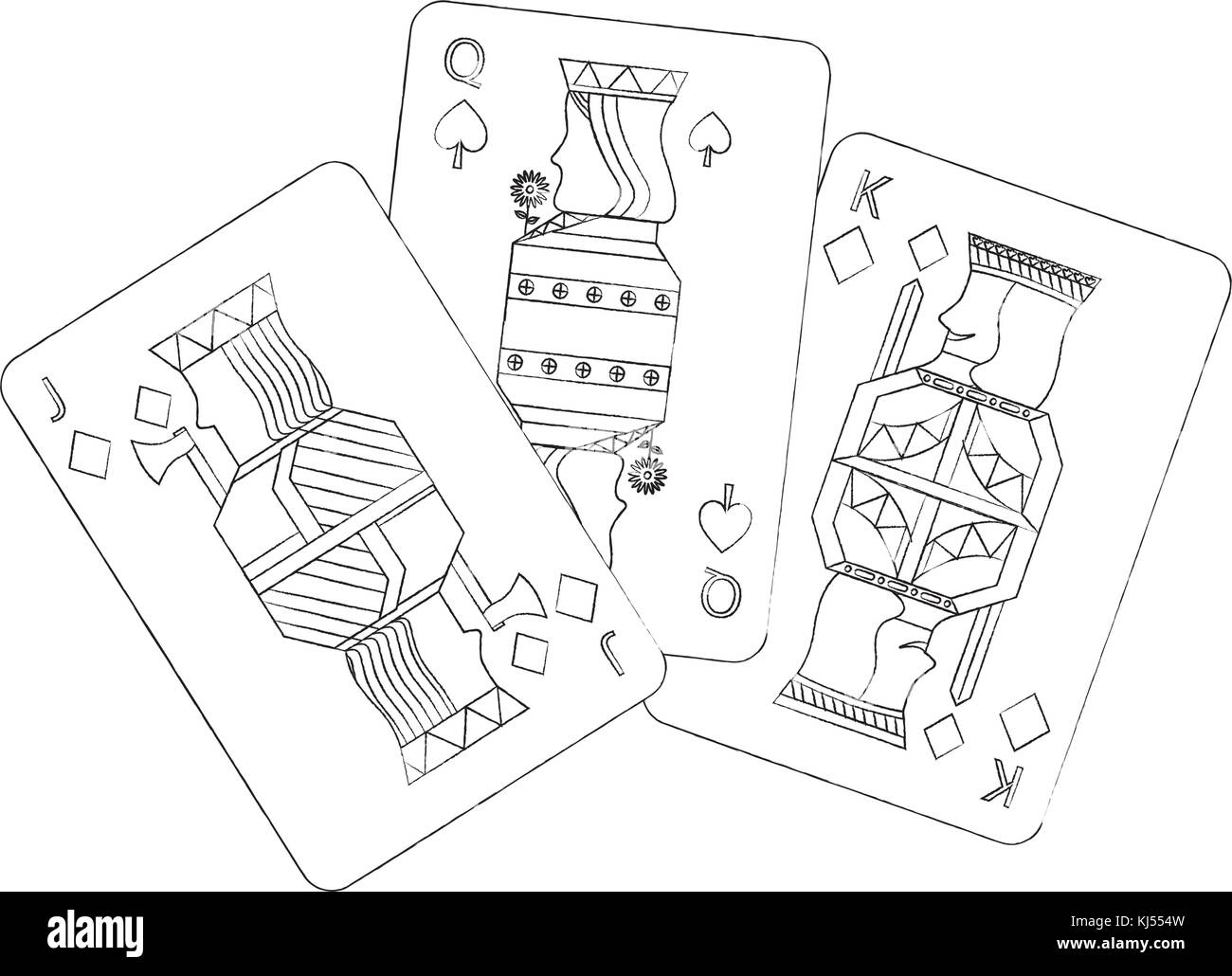 jack queen and king poker cards hand Stock Vector Image & Art - Alamy
