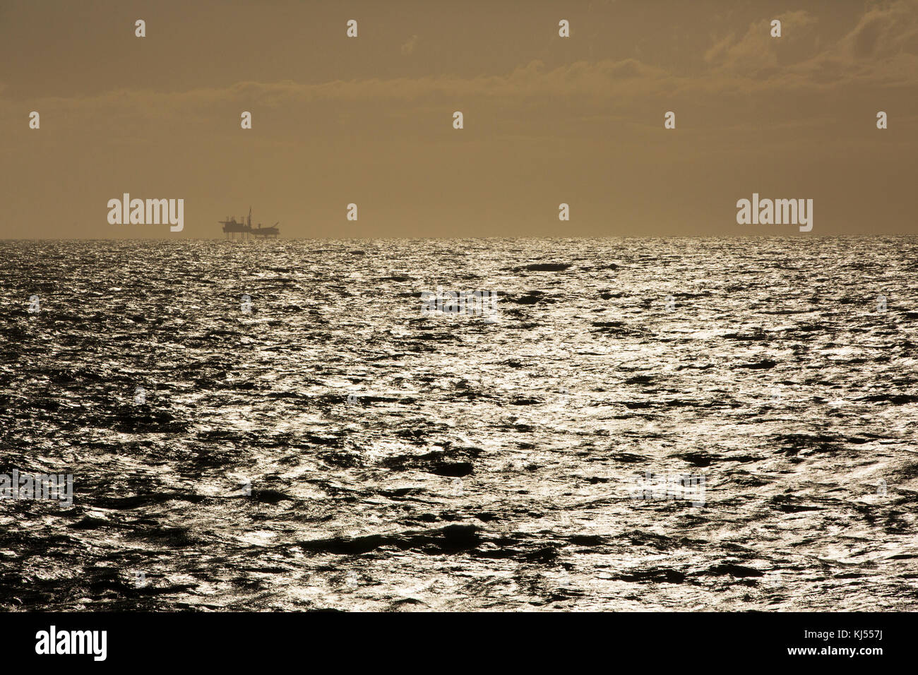 Drilling rigs drilling for gas in the Morecambe Bay Gas field, Irish ...