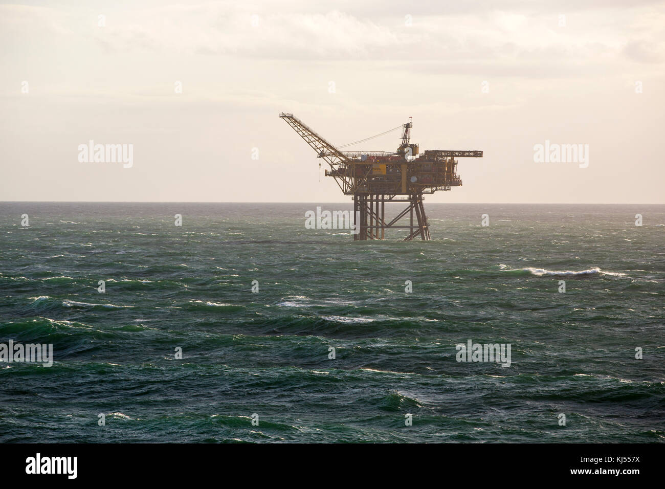 Drilling rigs drilling for gas in the Morecambe Bay Gas field, Irish ...