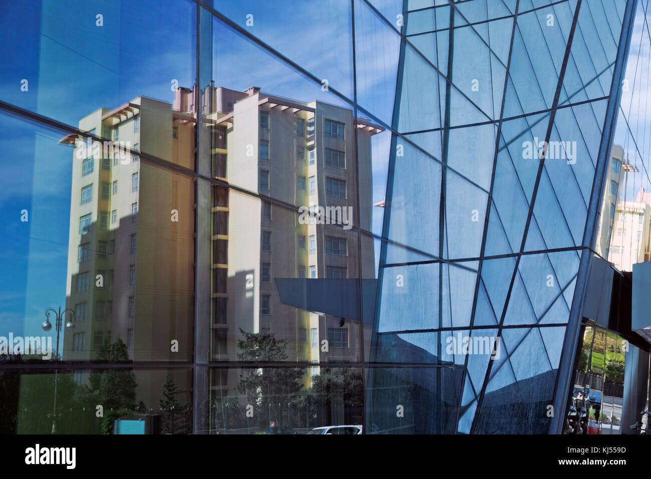 Perspective and underside angle view to textured background of modern ...