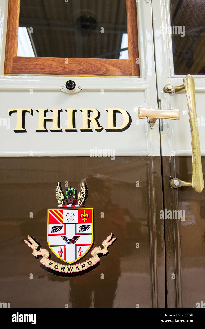 A restored third class railway carriage at Mountsorrel Railway Heritage ...