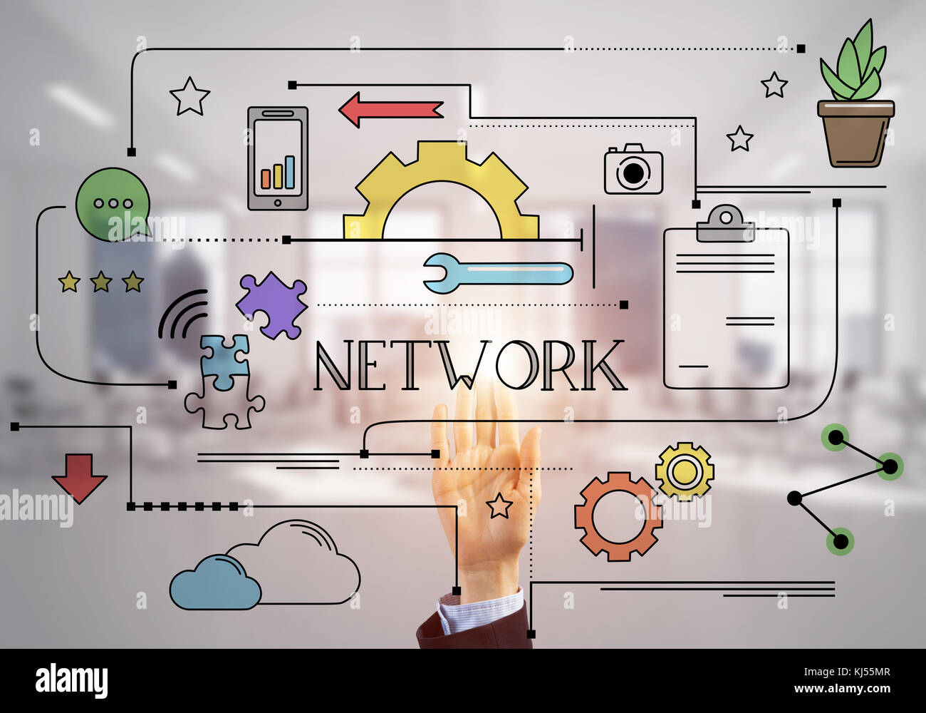 Concept of electronic business and internet education and modern office ...