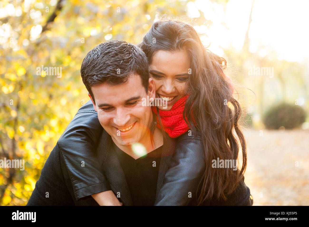 Beautiful gourgeous couple in park Stock Photo - Alamy