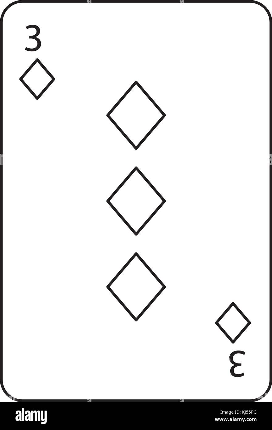 three of diamonds playing card theme casino Stock Vector Image & Art ...