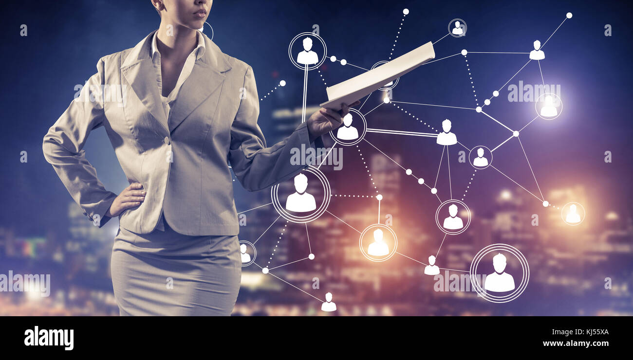 Concept of modern business networking that connect and cooperate Stock ...