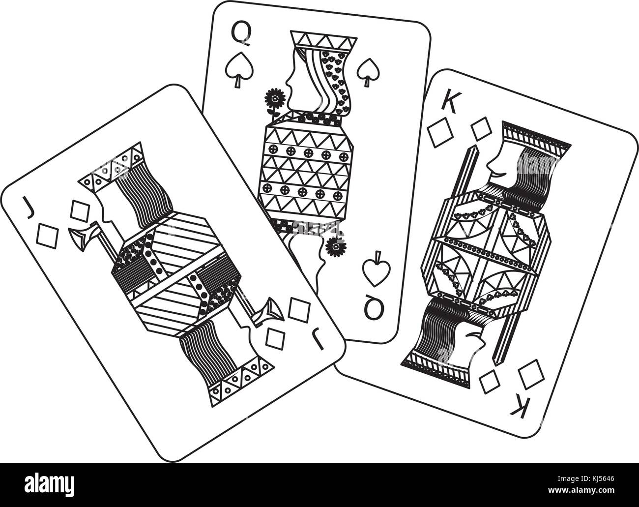 jack queen and king poker cards hand Stock Vector Image & Art - Alamy