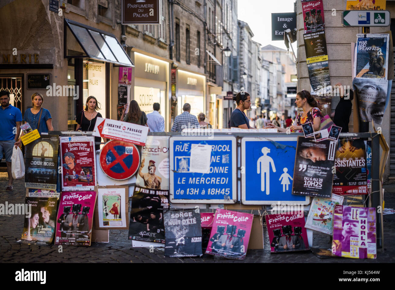 posters in the streets of Avignon, France, Provence, Europe Stock Photo ...