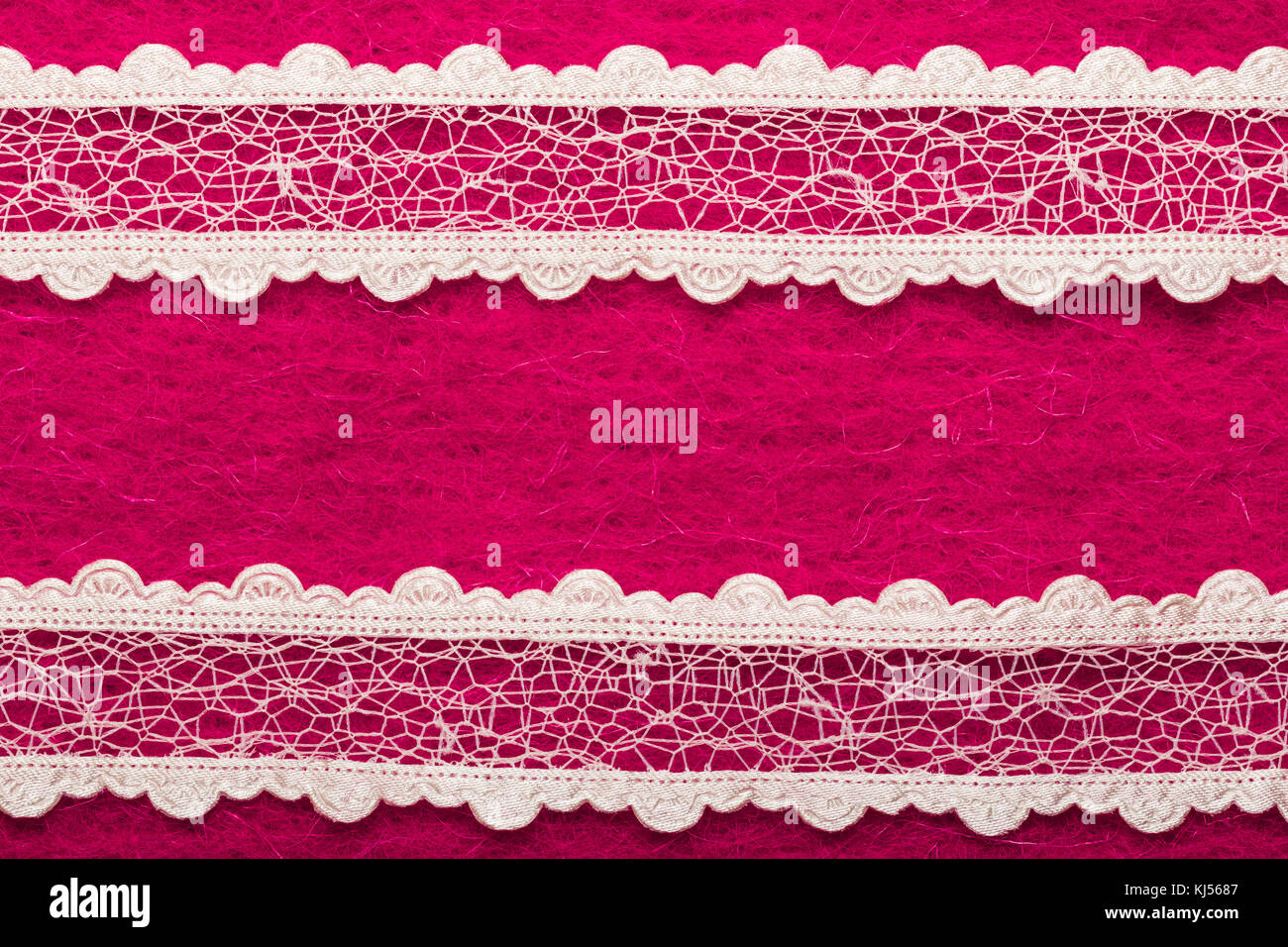 Retro border for invitations celebration. Vintage white lace over pink ...