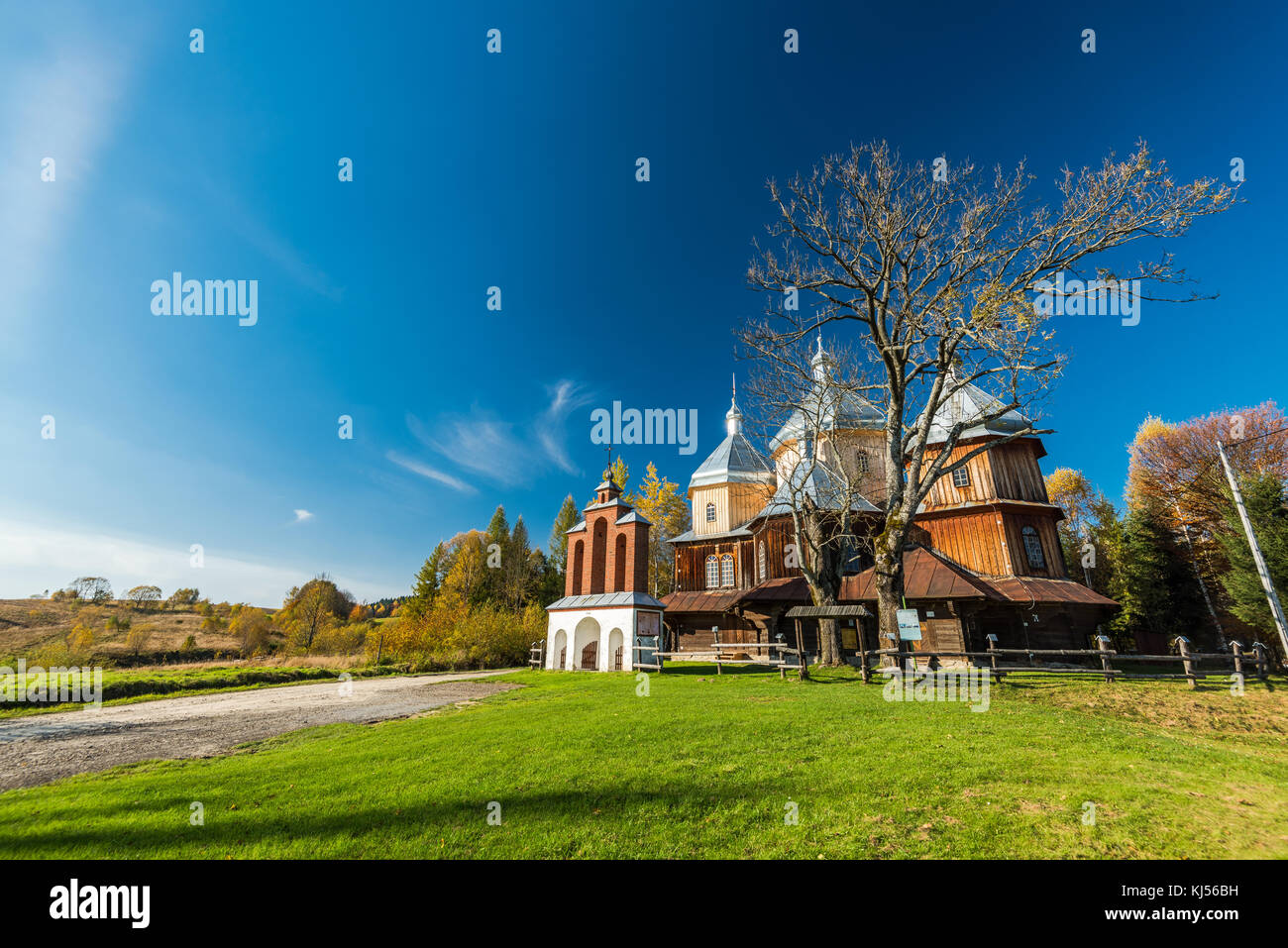 Orthodox wooden church in Bystrem,Bieszczady,Poland. One of many ...