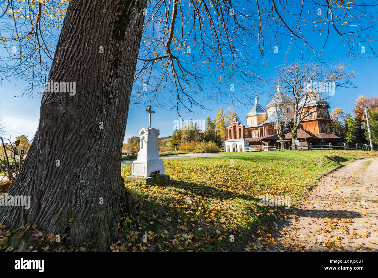Orthodox wooden church in Bystrem,Bieszczady,Poland. One of many ...
