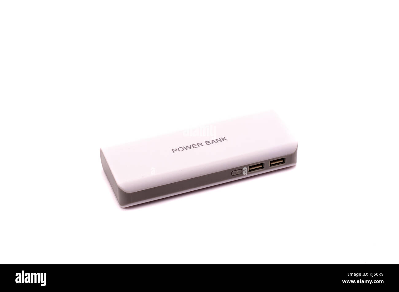 Portable external battery isolated on a white background Stock Photo ...
