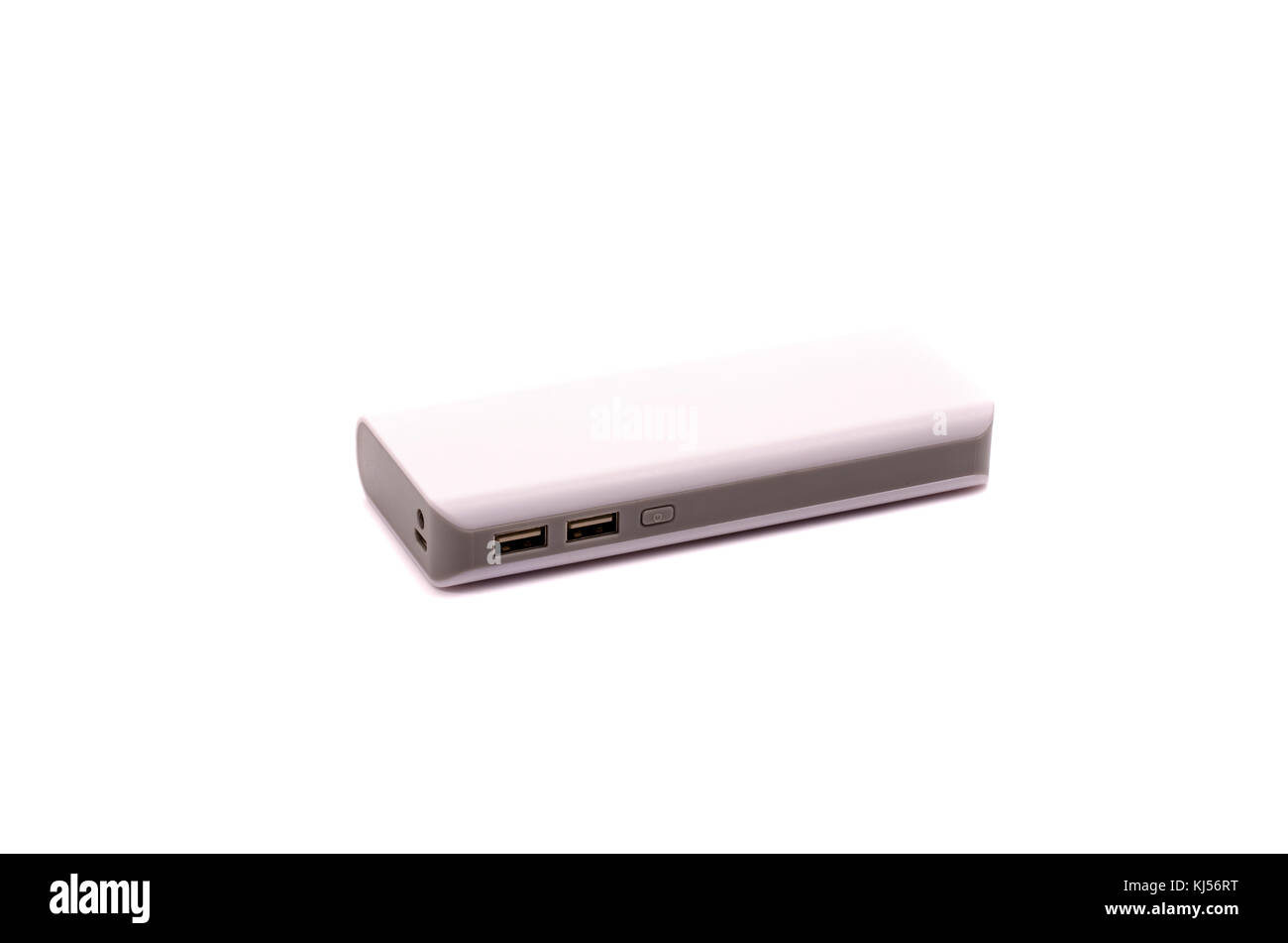 Portable external battery isolated on a white background Stock Photo ...