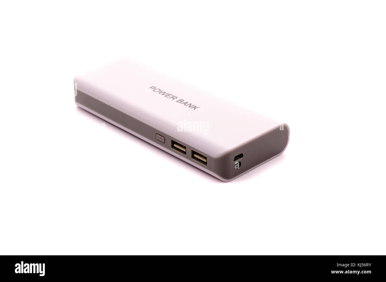 Portable external battery isolated on a white background Stock Photo ...