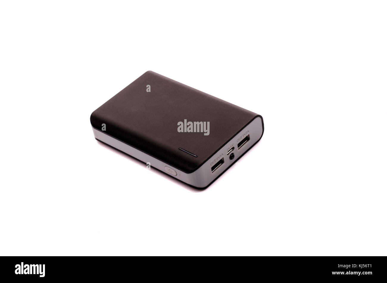 Portable external battery isolated on a white background Stock Photo ...