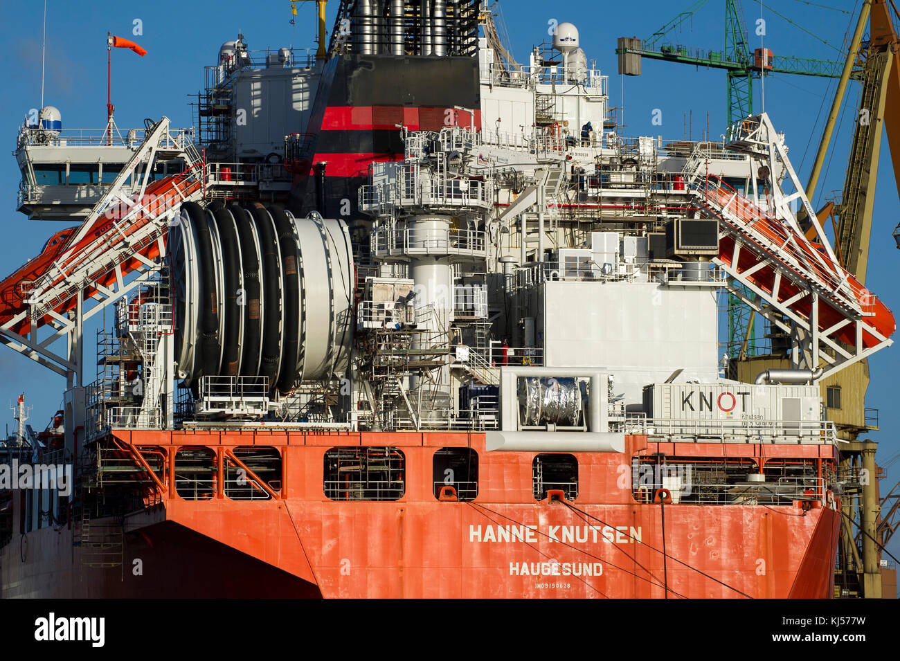 265 meter long Norwegian crude oil tanker Hanne Knutsen is under repair ...