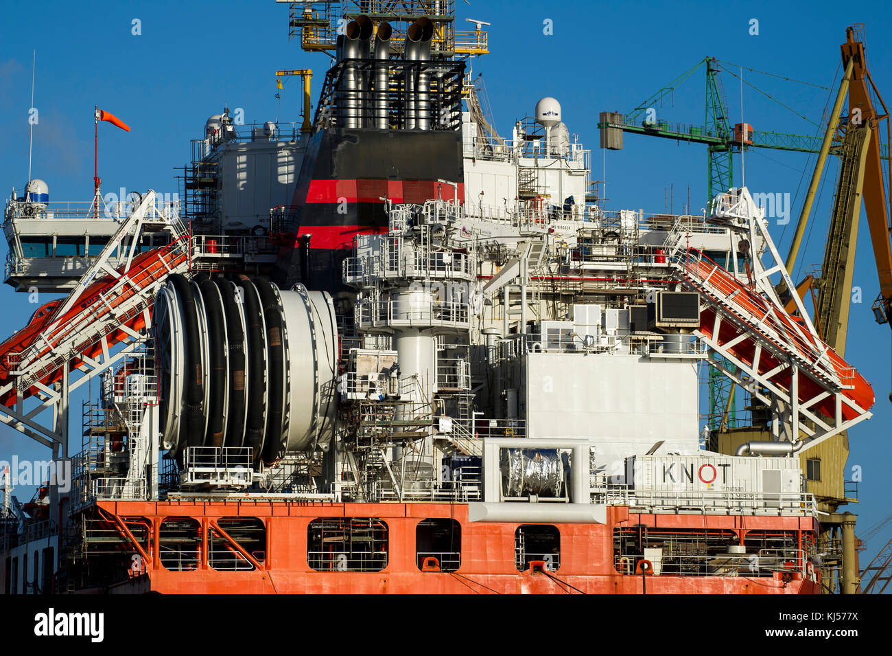 265 meter long Norwegian crude oil tanker Hanne Knutsen is under repair ...