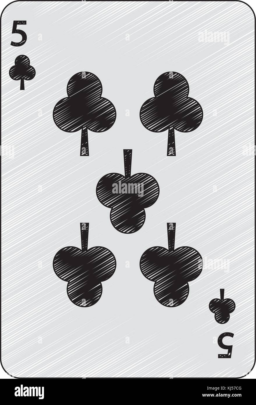 five of clover or clubs french playing cards related icon image Stock ...