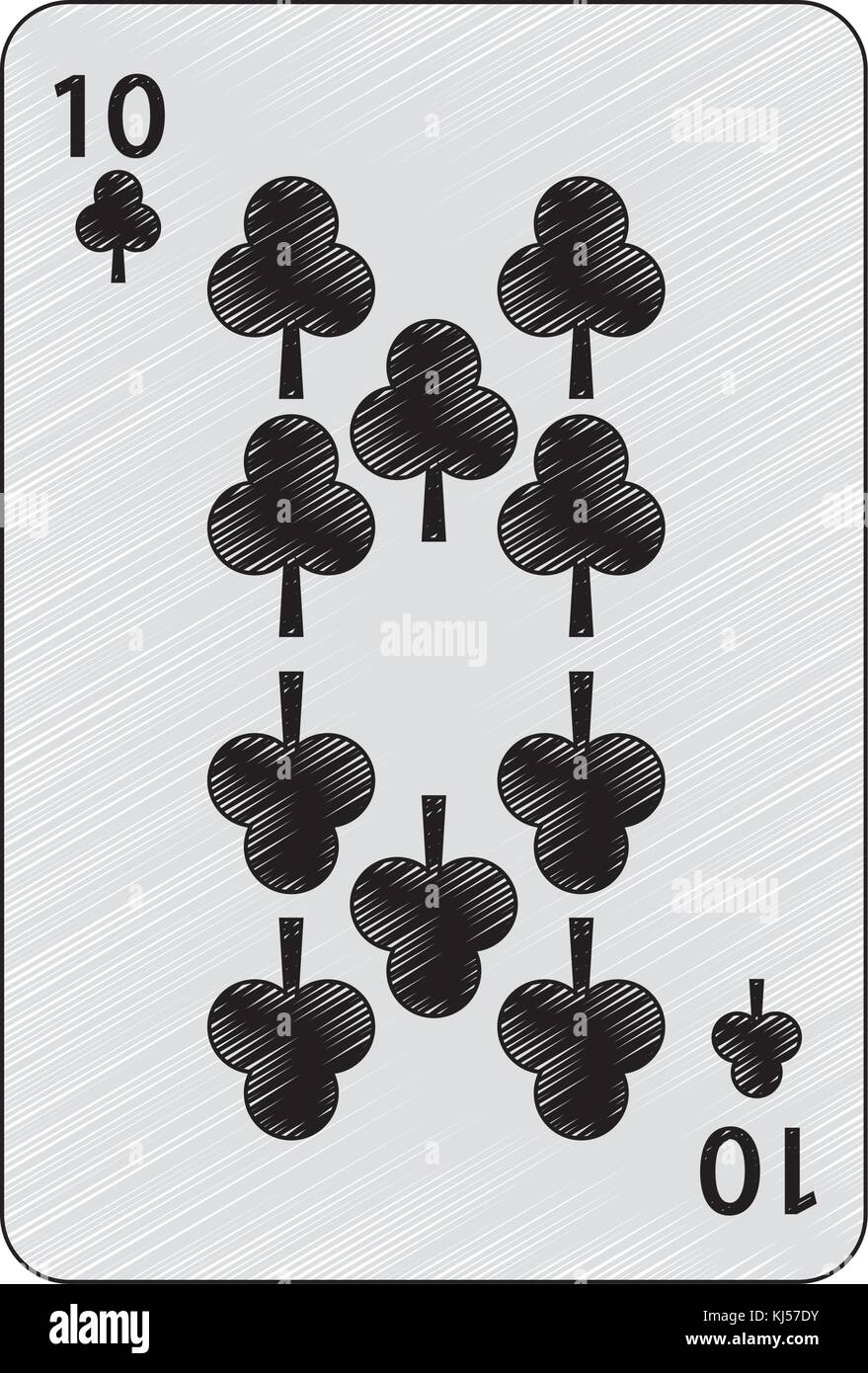 ten of clover or clubs french playing cards related icon image Stock ...