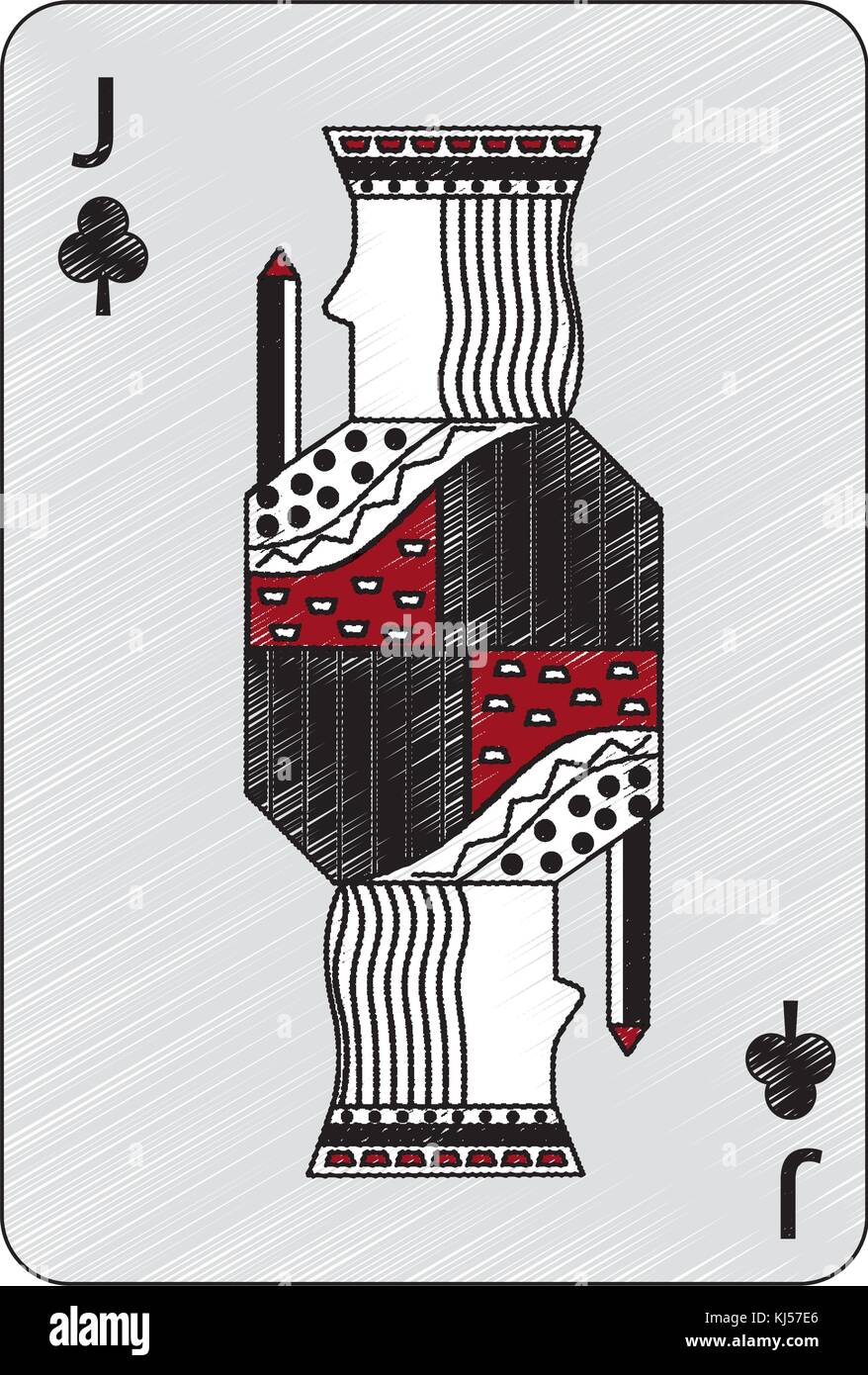 jack of clover or clubs french playing cards related icon image Stock ...