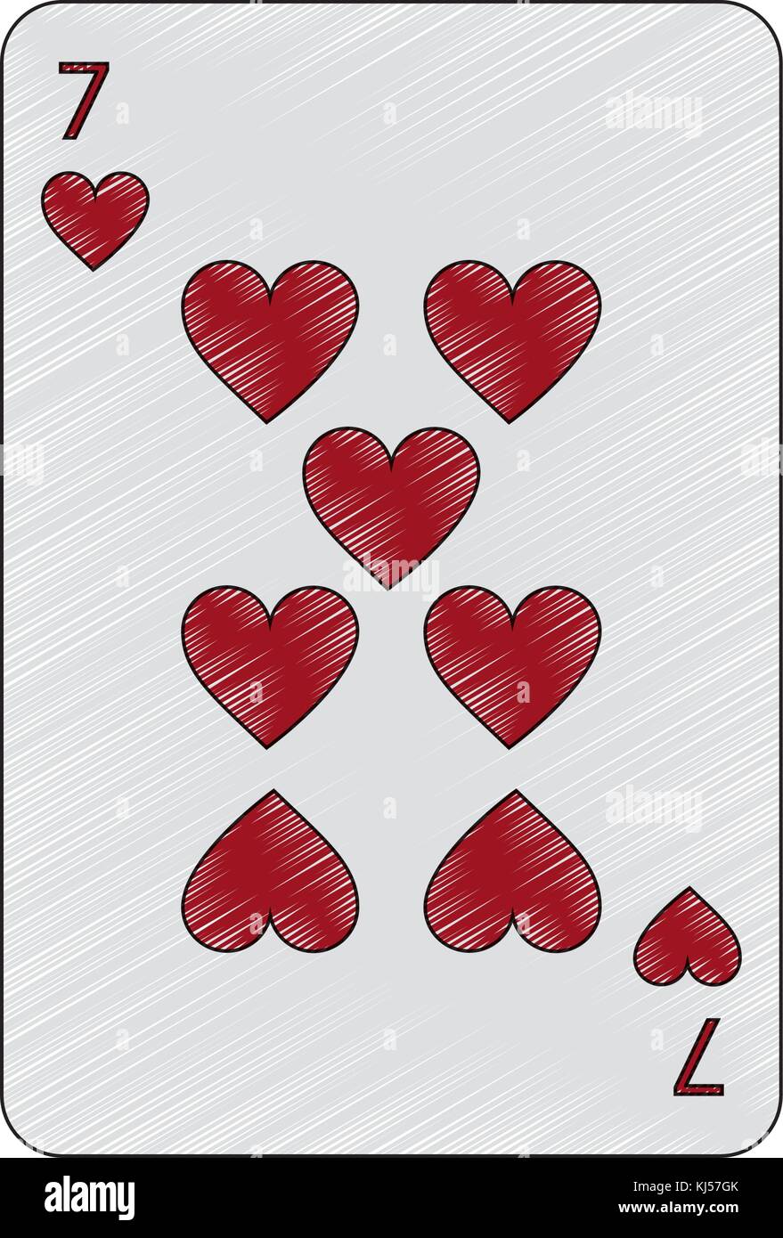 Seven hearts playing card Stock Vector Images - Alamy