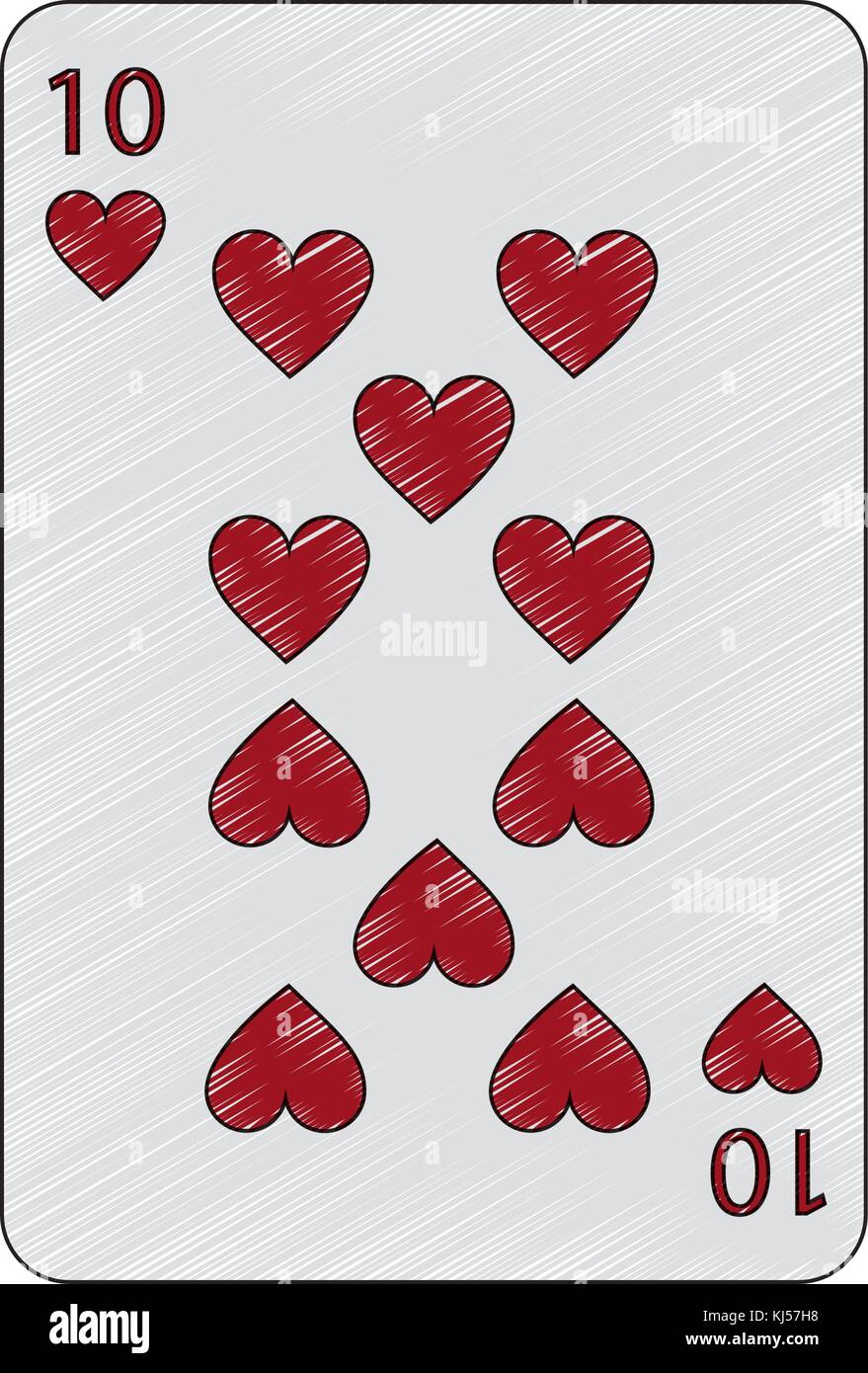 ten of hearts french playing cards related icon image Stock Vector ...