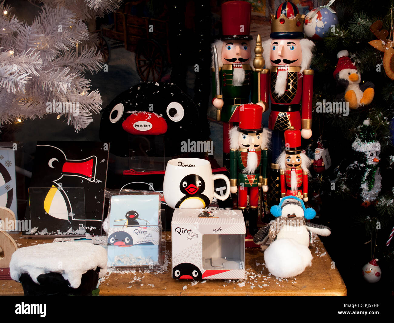 Retail shop window display of Christmas merchandise epitomising the ...